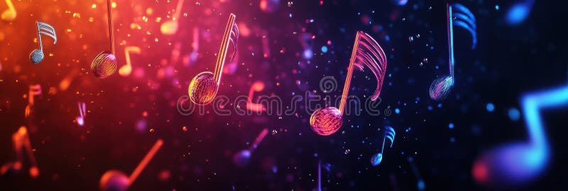 Colorful Illustration Music Notes Floating Mid Air Stock Photos - Free ...