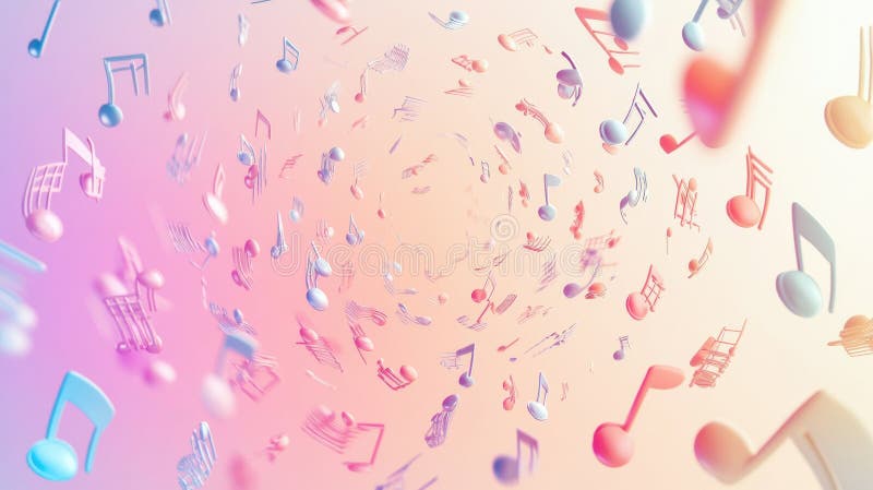 Vibrant Musical Notes Swirl Gradient Background Bright Music Stock ...