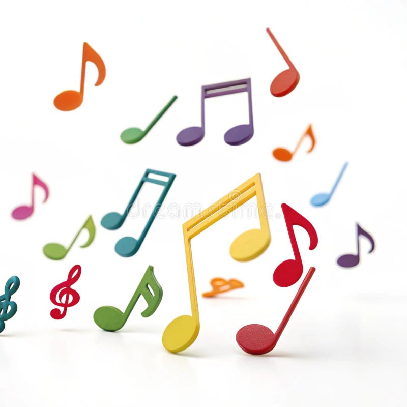 Colorful 3D Musical Notes Floating Stock Illustration - Illustration of ...