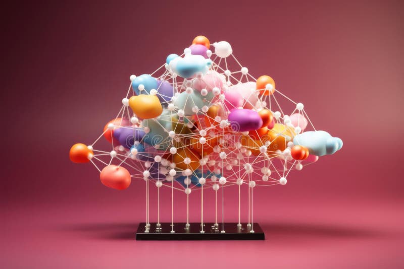 Colorful 3D Network Abstract Art Background Stock Illustration ...