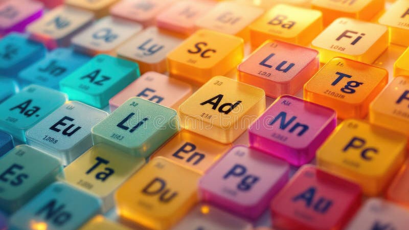 Colorful 3d Periodic Table Elements Highlighted in Vibrant Blocks Stock ...