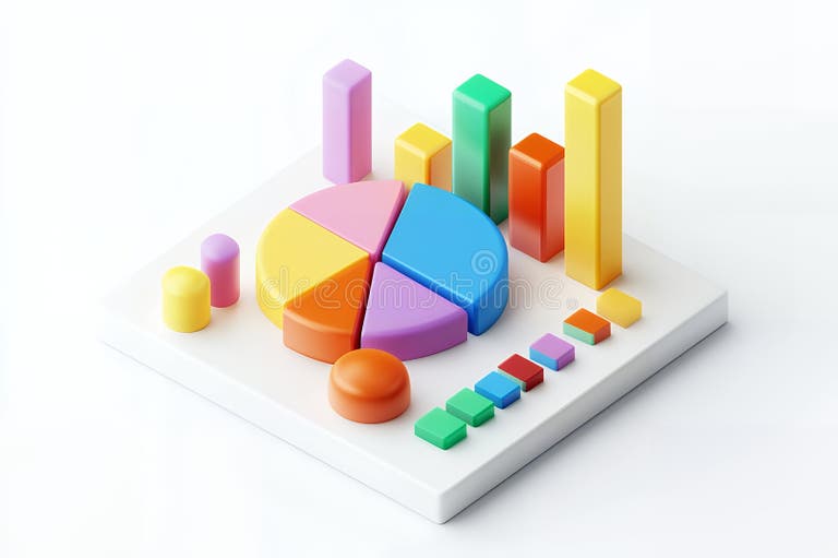 Colorful 3D Pie Chart and Bar Graph Data Visualization Infographic ...