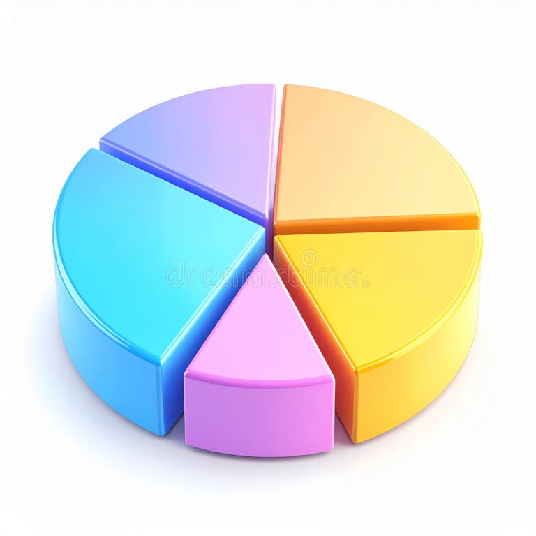 Colorful 3D Pie Chart Data Visualization Stock Illustration ...