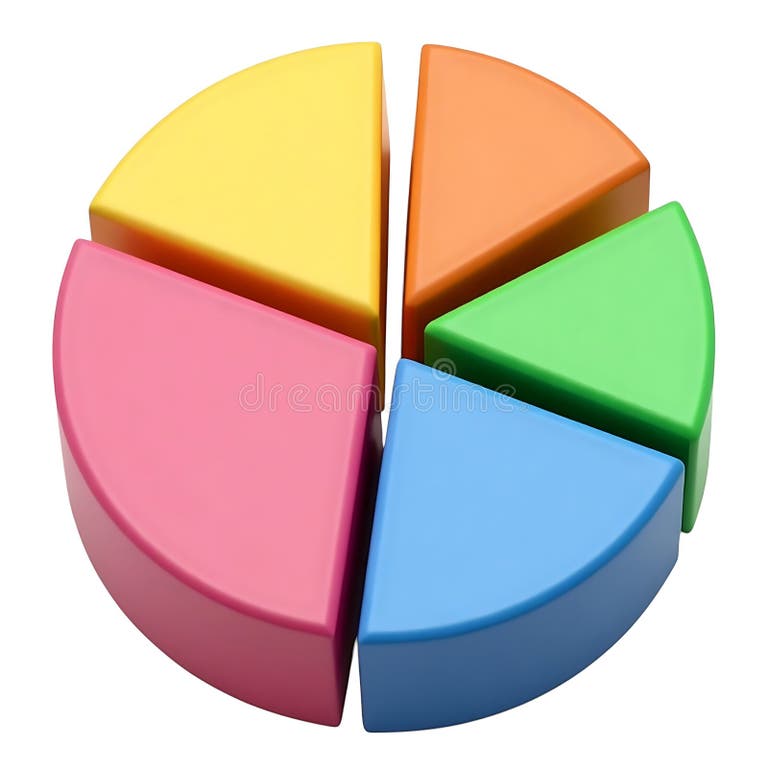 Colorful 3D Pie Chart for Data Visualization and Business Reports Stock ...