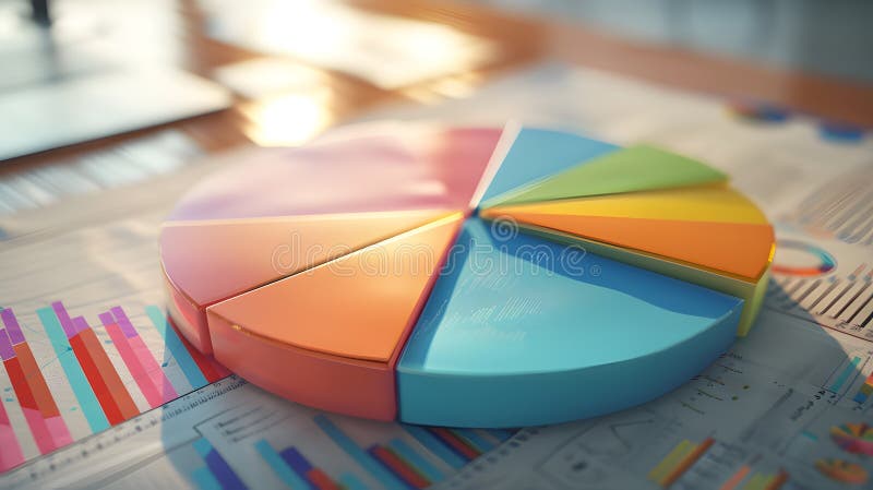 Colorful 3D Pie Chart Depicting Company Income Sources AI Image Stock ...
