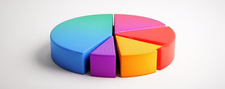 Colorful 3d Pie Chart with Gradient Sections Stock Photo - Image of ...