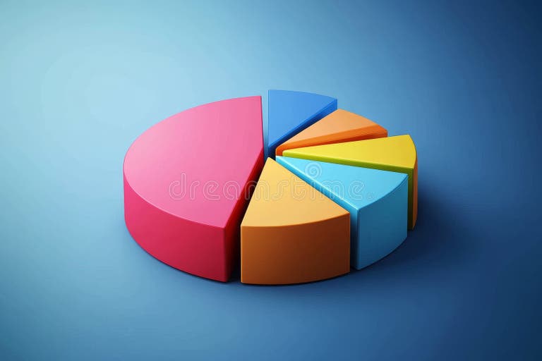 Colorful 3D Pie Chart Representing Data and Statistics a Vibrant 3D Pie ...
