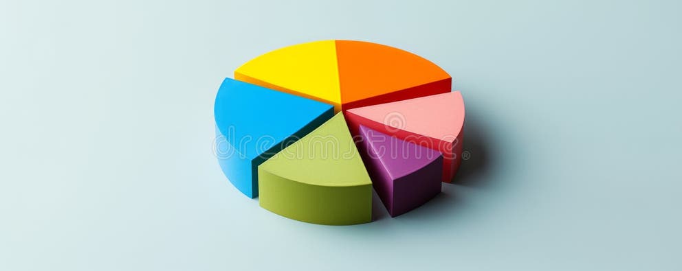 Colorful 3d Pie Chart with Seven Segments Stock Image - Image of ...