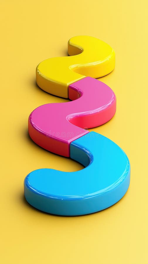 Colorful 3D Question Marks Model on Yellow Background Stock ...