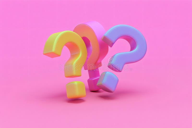 Colorful 3D Question Marks Pink Background- FAQ High Quality Image ...