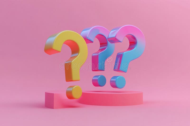 Colorful 3D Question Marks on Pink Background High Quality Image Stock ...