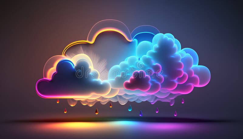 Colorful 3d Realistic Cloud with Rain Drops. Vector Illustration Stock ...