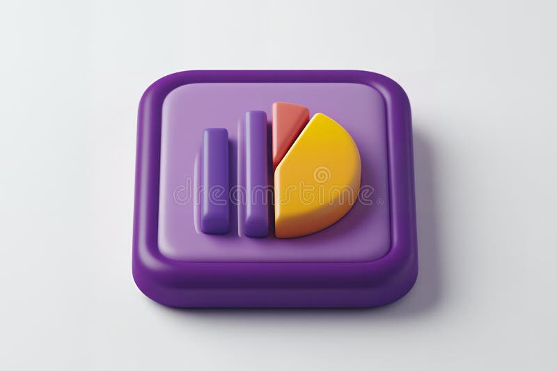 Colorful 3D Render of Bar and Pie Charts Data Statistics App Icon ...