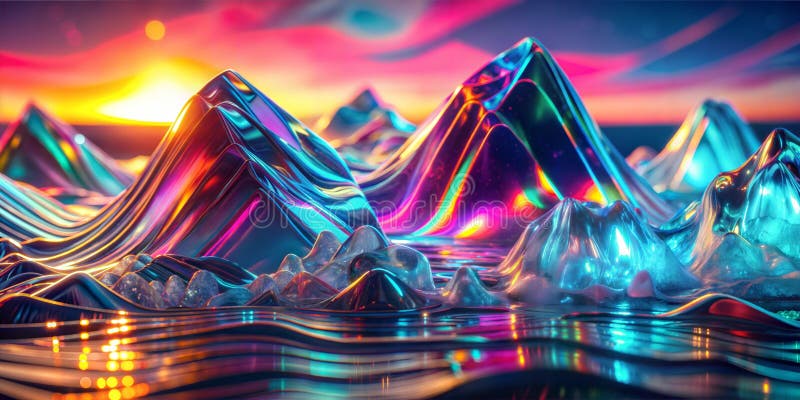 Colorful 3D Render with Fluid Water and Transparent Plastic Design ...