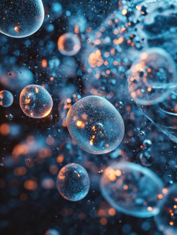 Colorful 3D Render of Microscopic Organisms in an Aquatic Environment ...