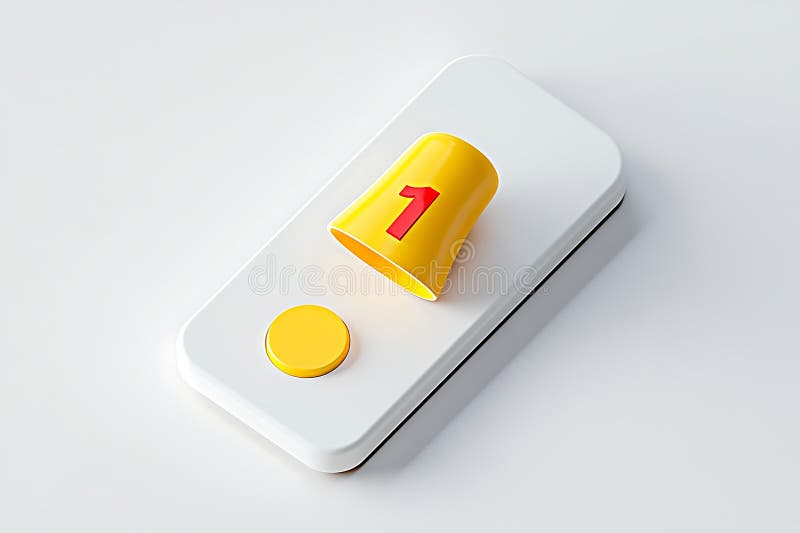 Colorful 3D Render Number One Icon on White Base, Modern Minimalist ...