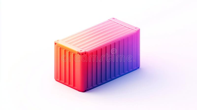 Vibrant Gradient Shipping Container Modern Design 3D Render Colorful ...