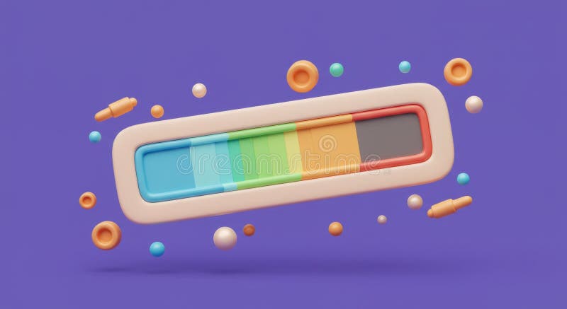 Colorful 3D Rendered Progress Bar with Pastel Rainbow Gradient Stock ...