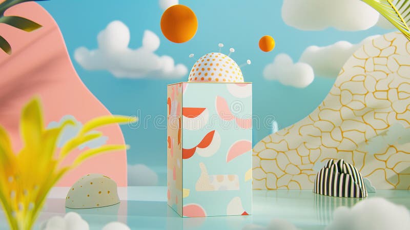 A Colorful 3D Abstract Landscape.Kaleidoscopic Realms Stock ...