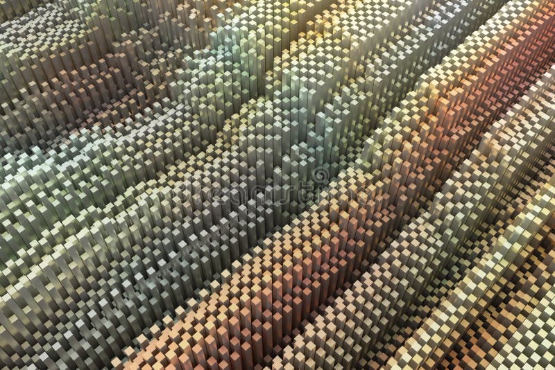 Colorful 3D Rendering. Abstract Shape Composition, Geometric Structure ...