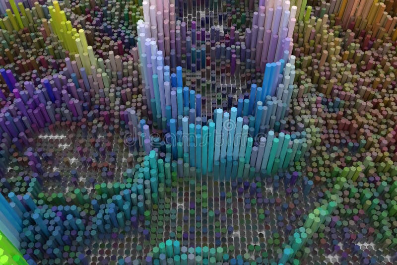 Colorful 3D Rendering. Abstract Shape Composition, Geometric Structure ...