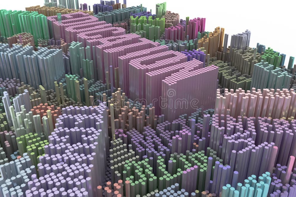 Colorful 3D Rendering. Background Abstract Shape Composition, Ge Stock ...