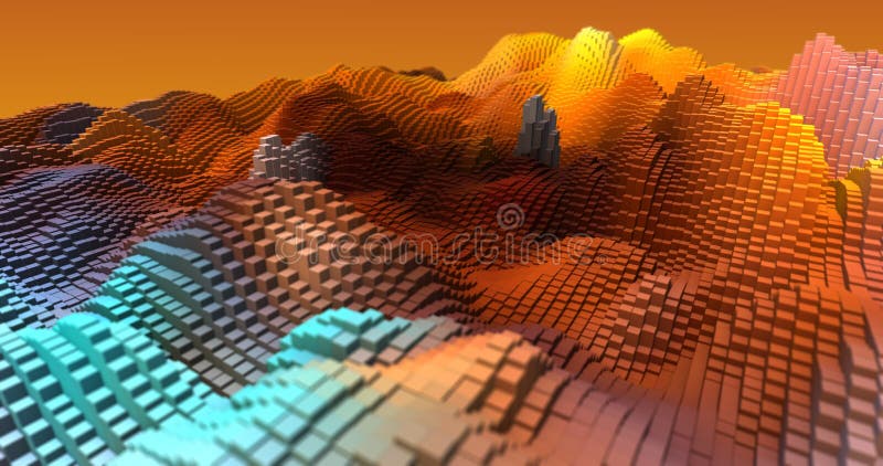 Colorful 3D Rendering. Blocks, Geometric Structure, Shape Composition ...