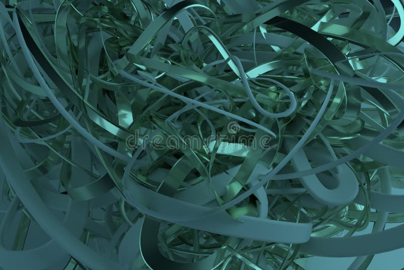 Colorful 3D Rendering. Bunch of Messy String Geometric. for Graphic ...