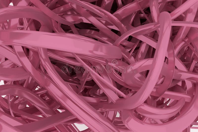 Colorful 3D Rendering. CGI Composition, Bunch of Messy String ...