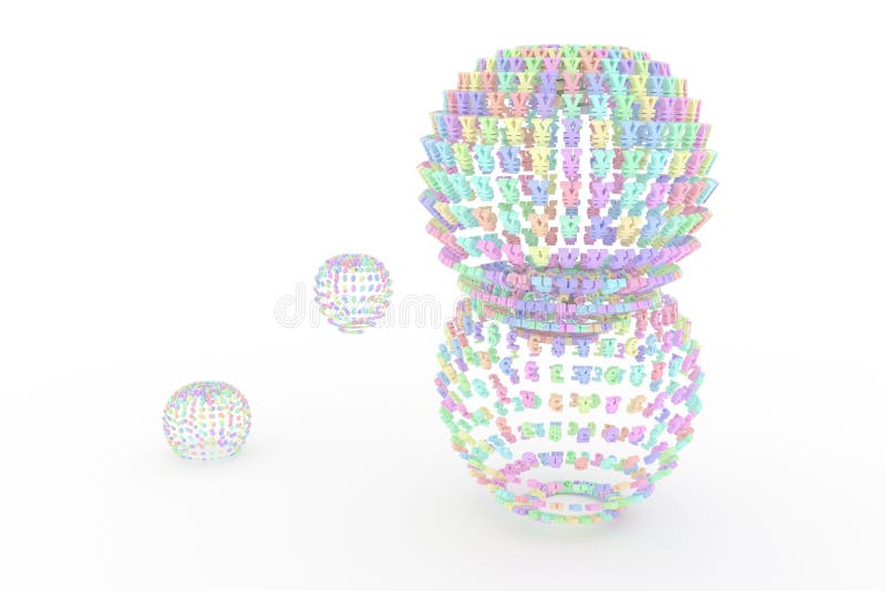 Colorful 3D Rendering. Decorative, Illustrations CGI Typography Stock ...