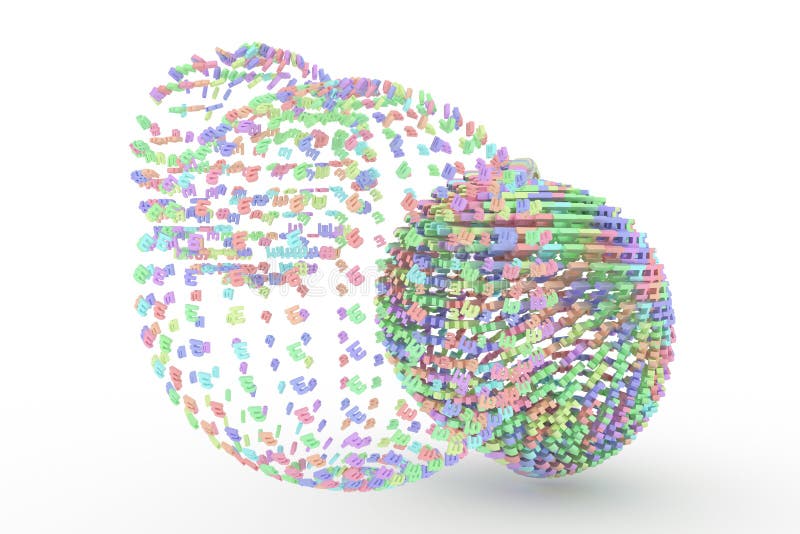 Colorful 3D Rendering. Decorative, Illustrations CGI Typography Stock ...