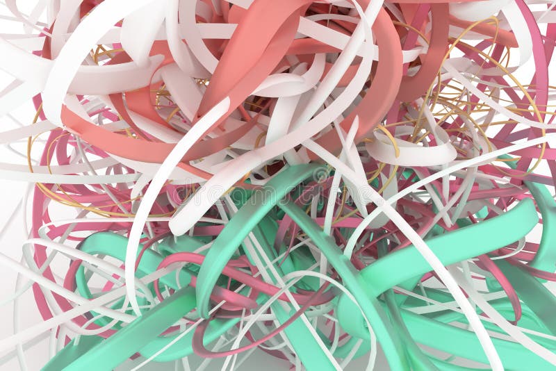 Bunch of Messy String Geometric. for Graphic Design or Background, CGI ...