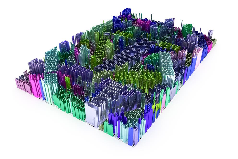 Colorful 3D Rendering. Illustrations of Shape Composition, Geometric ...