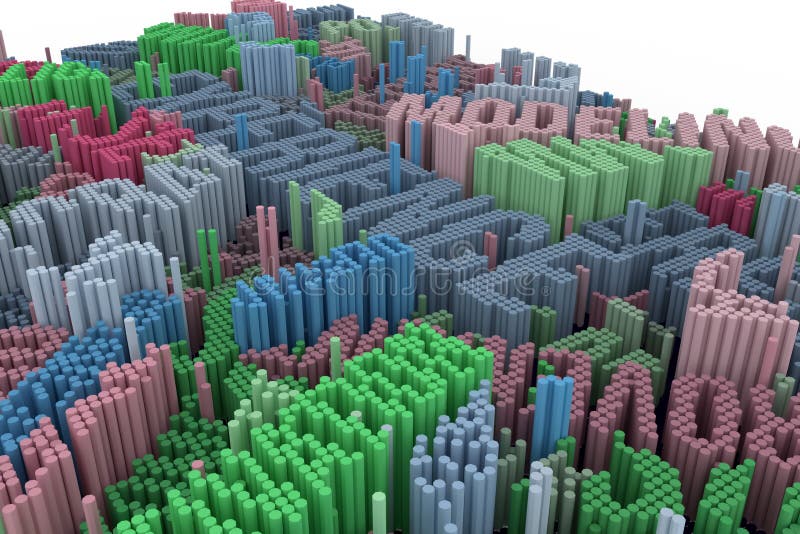 Colorful 3D Rendering. Shape Composition, Geometric Structure, B Stock ...