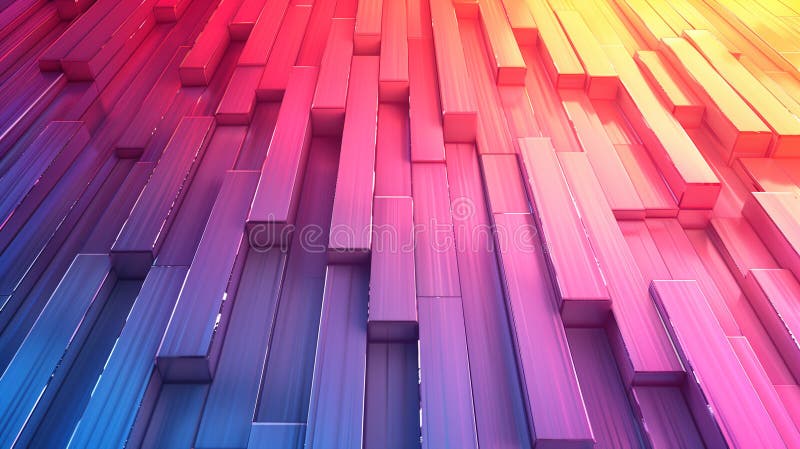 Colorful 3D Rendering of a Surface with Randomly Extruded Rectangular ...