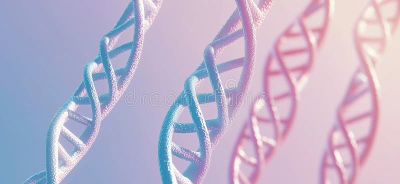 Colorful 3D Representation of DNA Strands Showcasing Genetic Structure ...