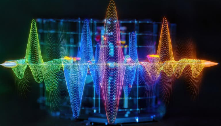 Colorful 3D Representation of Sound Waves Showcasing Firefly Quantum ...