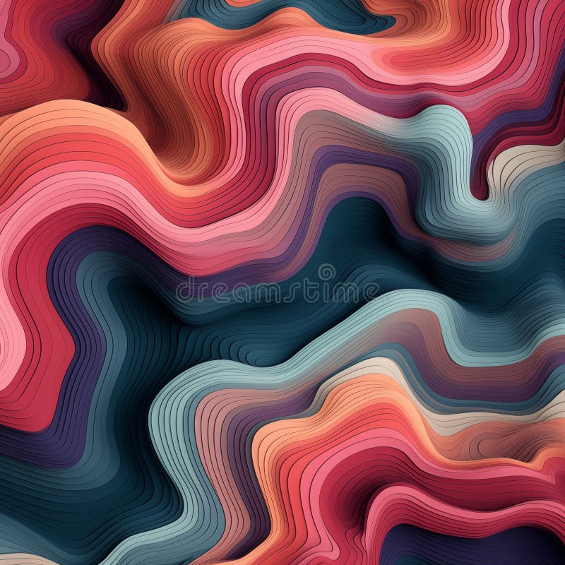 Colorful 3D Sound Wave Generative Ai Stock Illustration - Illustration ...