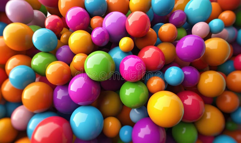 Colorful 3D Spheres in Vibrant Arrangement Creating a Playful and ...