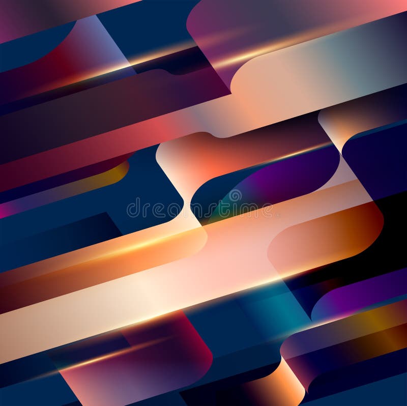 Colorful 3D Tape on Dark Background. Abstract Isometric Background ...