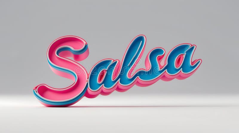 Colorful 3D Typography Design Featuring the Word Salsa in Stylish ...