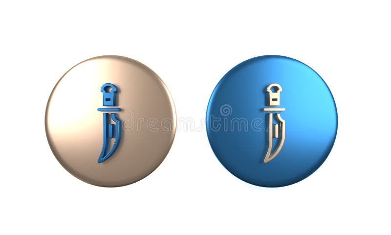 Colorful Dagger Icon Isolated on White Background. Knife Icon. Sword with Sharp Blade. Circle ...