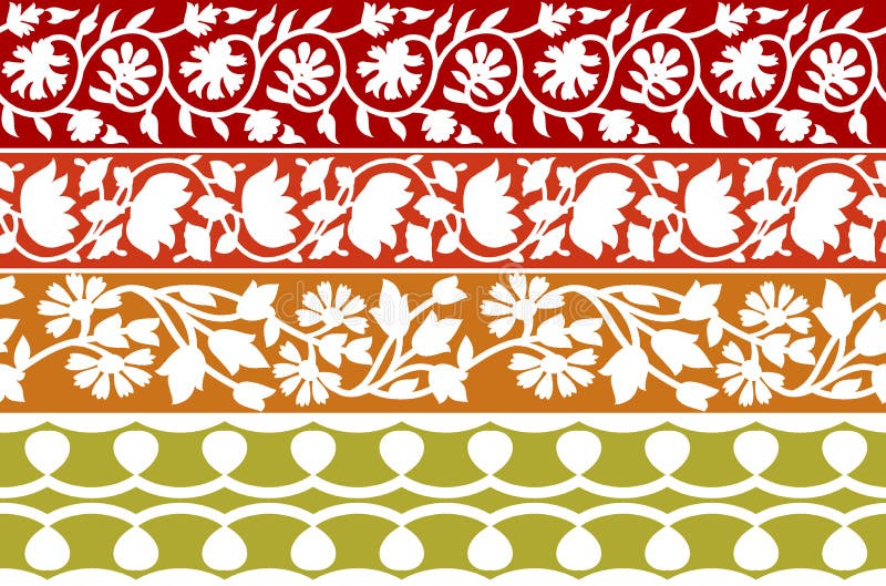 Colorful damask border stock illustration. Illustration of classic ...
