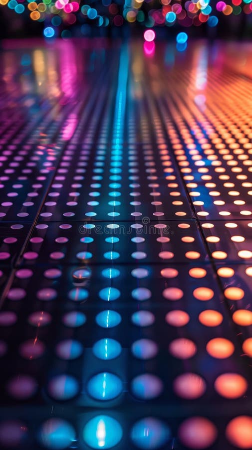 A Colorful Dance Floor Illuminated by Bright Spotlights and Disco Balls ...