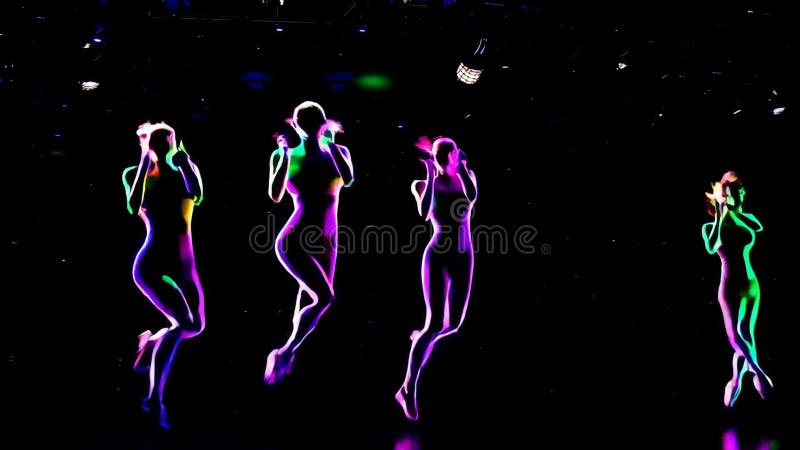 Colorful Dance Scene Footage with Dynamic Movements and Visual Effects ...