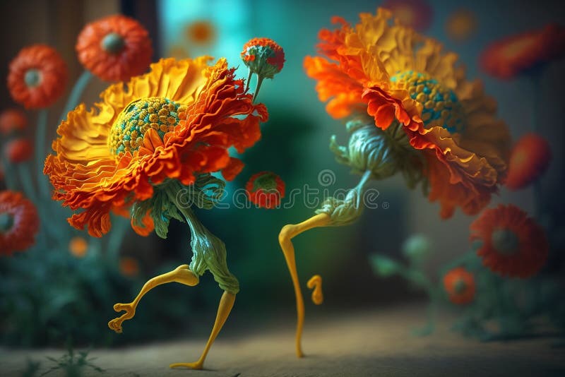 Dancing flowers stock illustration. Illustration of nature - 22406636