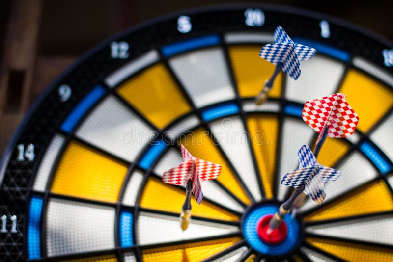Colorful Darts Hitting a Target Stock Photo - Image of leisure, dart ...