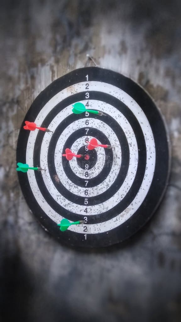 Colorful Darts on Target Board Outdoors Stock Image - Image of circle ...