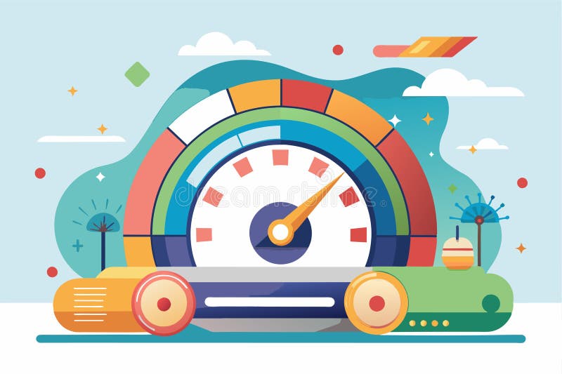 A Colorful Dashboard Illustrates Speed Test Results, Showcasing Network ...