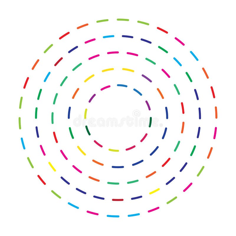 Colorful Dashed Random Circles Abstract Background Stock Vector ...
